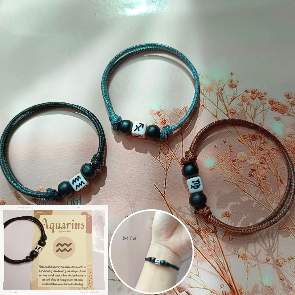 (Fast Shipping)12 Constellation Birthday Zodiac Sign Water Resistant ...