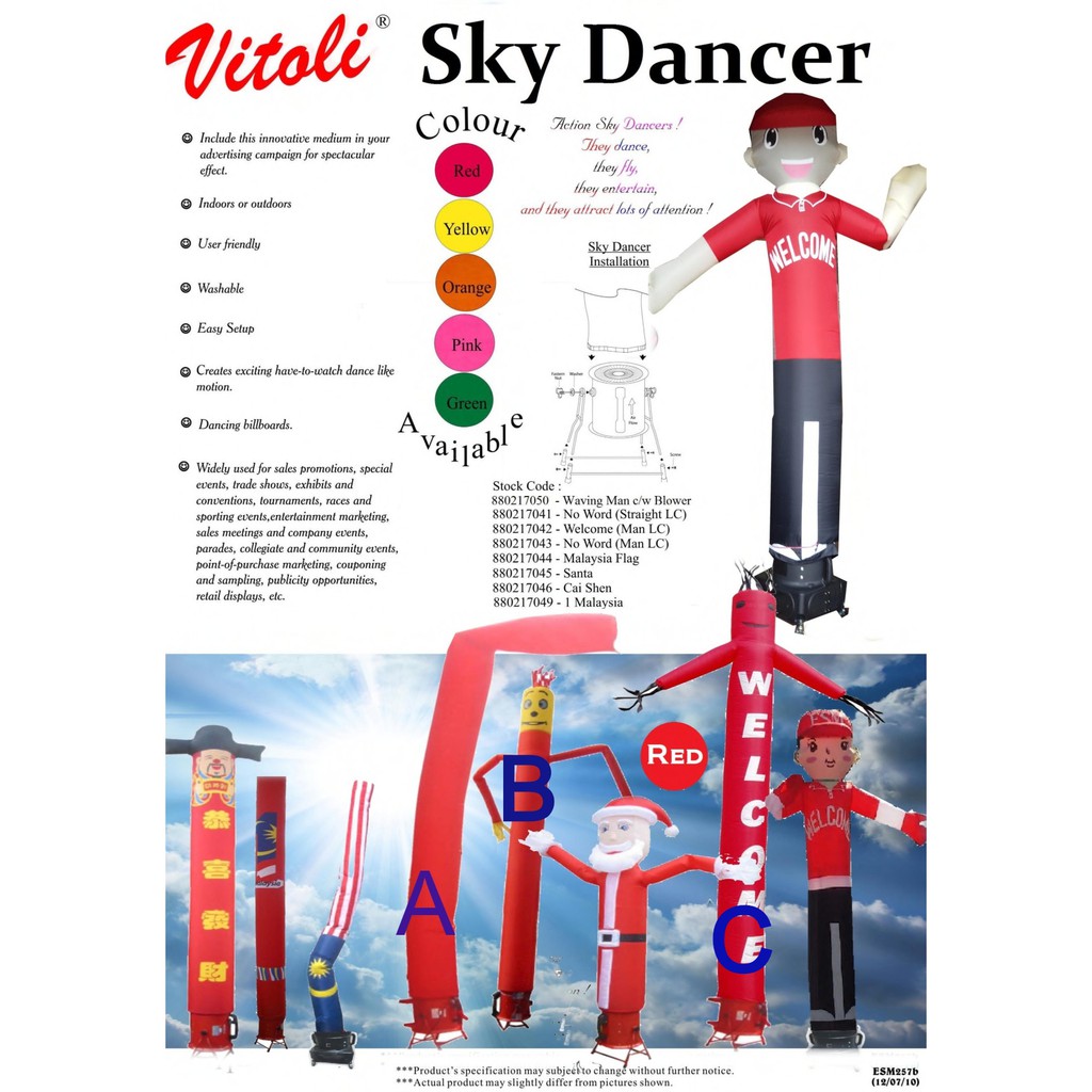 Sky Dancer with Blower Fan 12 inch x 12 ft long attract lots of ...