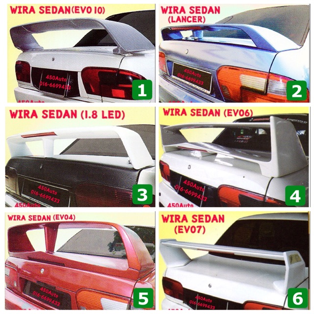 WIRA SEDAN SPOILER EVO4 EVO6 EVO7 EVO10 LANCER CK MIVEC BMW 653 1.8 ...