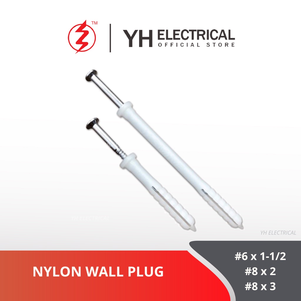 #6 x 2" / #8 x2"/ #8 x 3" / #8 x 4" Nylon Wall Plug Nylon Anchor Plug ...