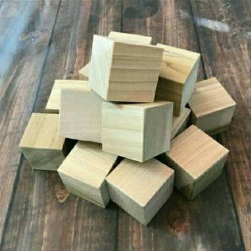 KAYU Wooden cubes / wooden blocks / wooden boxes 4x4 cm | Shopee Malaysia