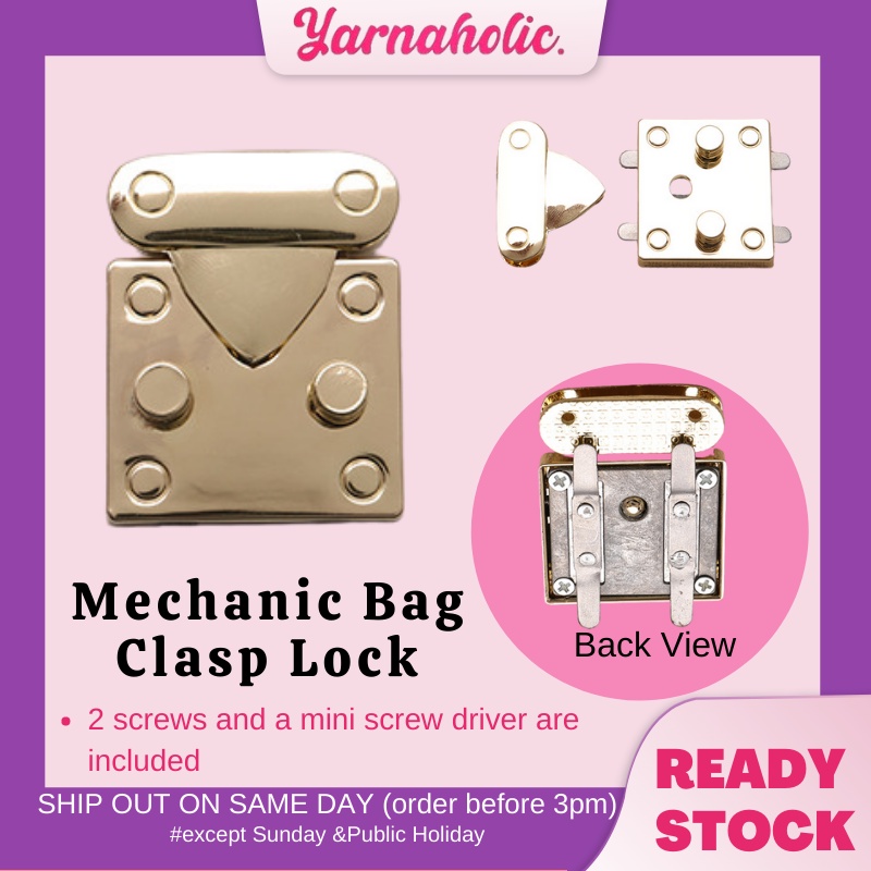 Bag Lock-Mechanic Bag Clasp Lock-Premium, Luxury/ Kunci pengapit ...