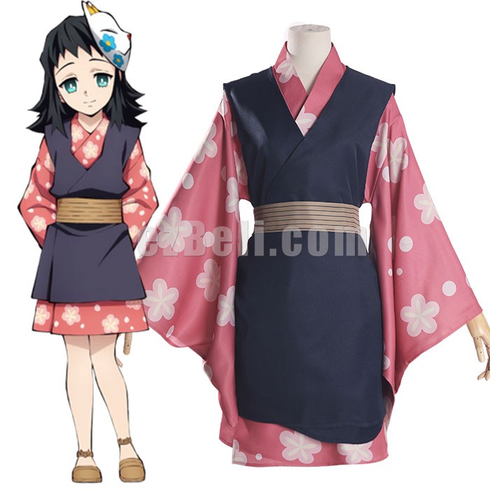 Anime Demon Slayer Kimetsu no Yaiba Makomo Japanese Kimono Flora Dress ...
