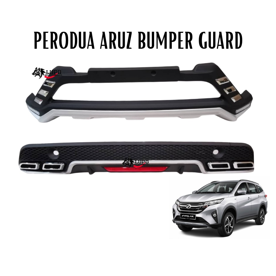 PERODUA ARUZ FRONT + REAR BUMPER GUARD WITH DRL AND SIGNAL | Shopee ...