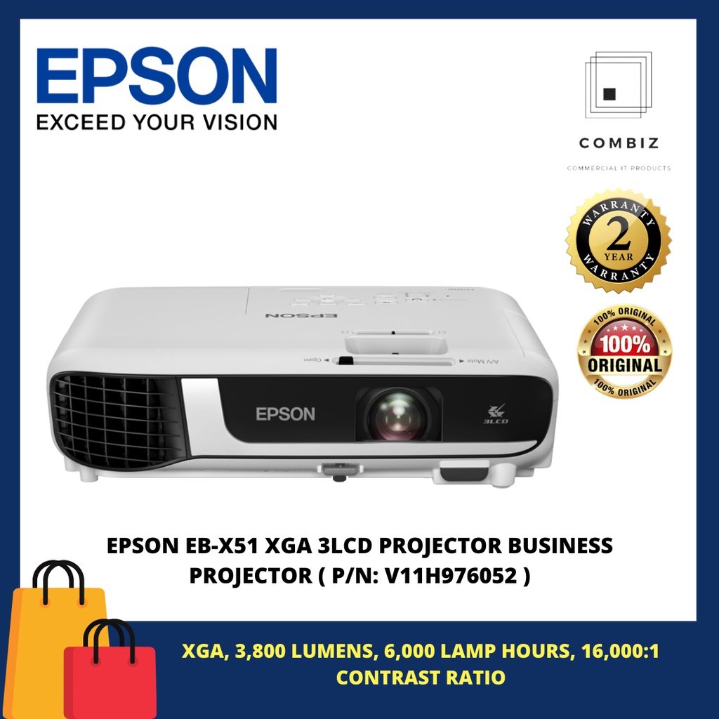 PROJECTOR EPSON EB-X51 XGA 3LCD PROJECTOR BUSINESS PROJECTOR | Shopee Malaysia