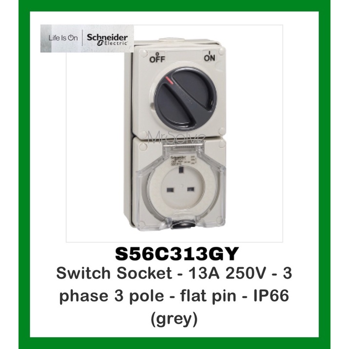 Schneider 56 Series 13A 15A Switch Socket Outlet IP66/ Kavacha 13A ...