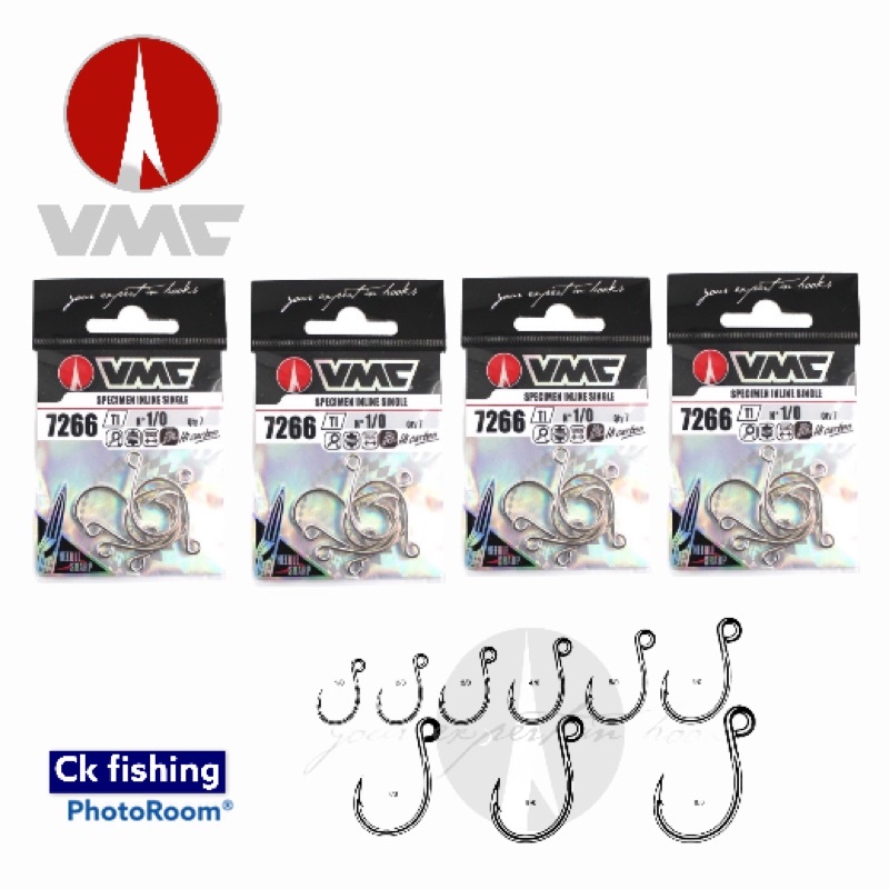 VMC Rapala Inline Single Hook Model 7266TI Size 1/0 To 5/0 / Fishing Lure Hook / Mata Kail ...