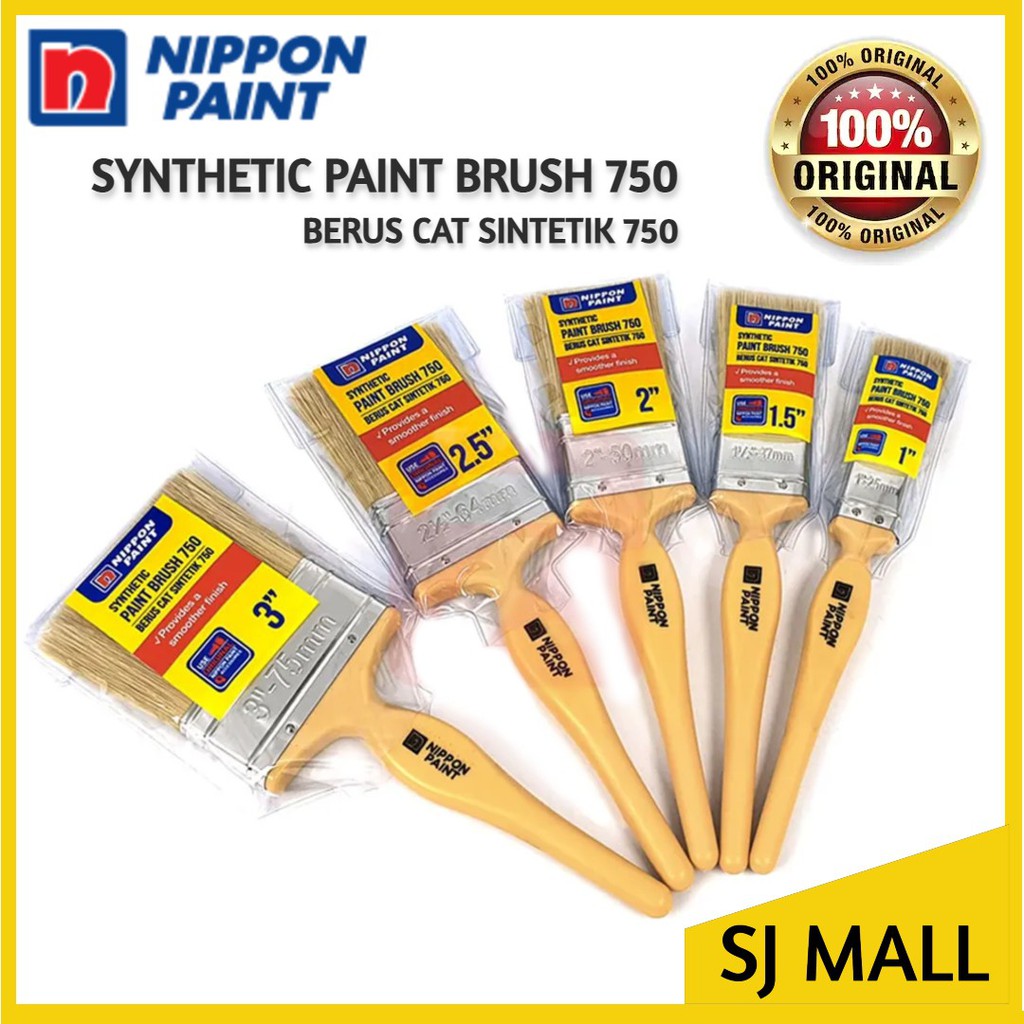 Nippon Paint Synthetic Paint Brush 750 1", 1.5", 2", 2.5", 3" BERUS CAT ...