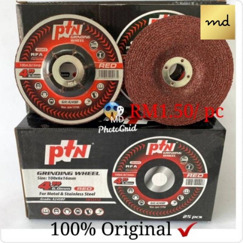 25 Pieces PTN 4” Grinding Disc ( Red ) Grinding Disc For Grinding Metal ...