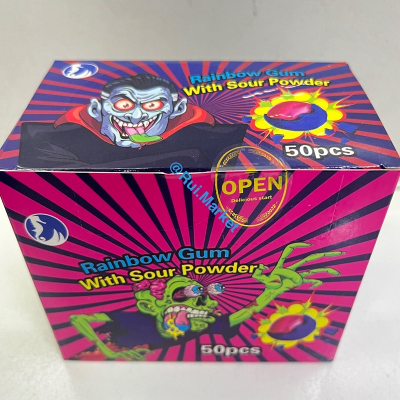 RAINBOW GUM WITH SOUR POWDER 50PCS | Shopee Malaysia