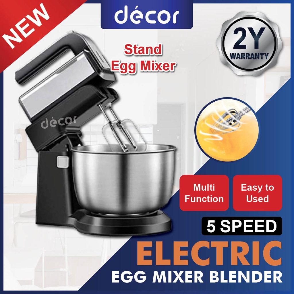 [2 Years Warranty] Electric Stand Mixer Egg Blender Stand Dough Mixer ...