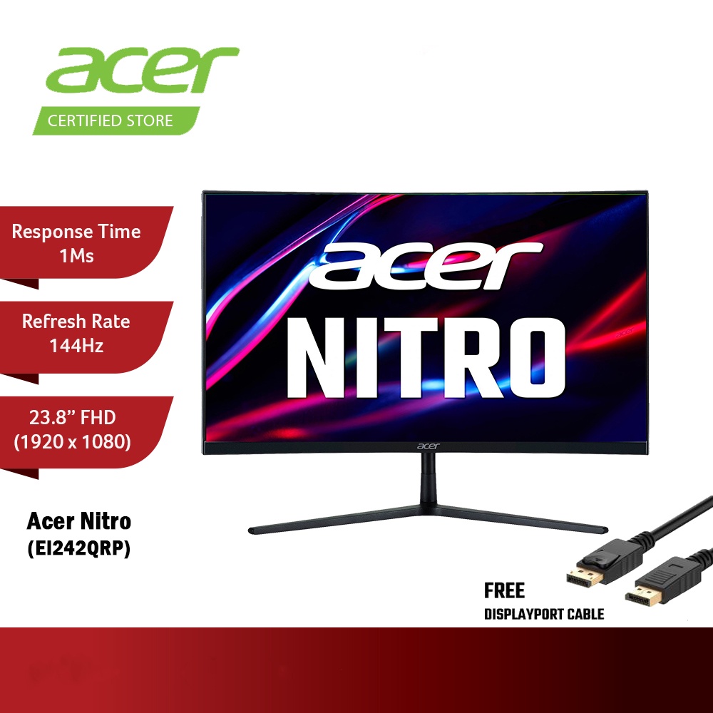 ACER EI242QRP / EI242QR P (ED242QR) 23.6" FHD FREESYNC 144HZ 1MS HD MI ...