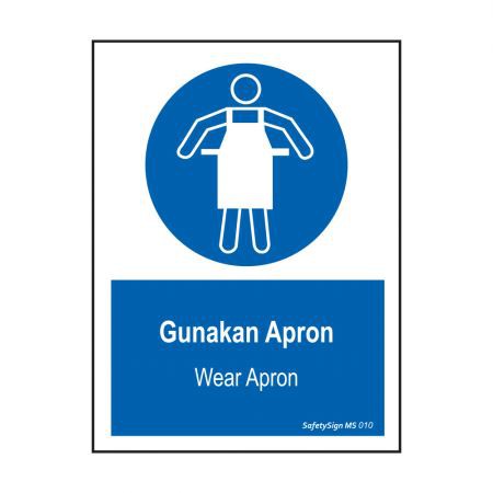 Signage VSAFEMKT Mandatory Signs Wear Apron (Gunakan Apron) MS010 ...