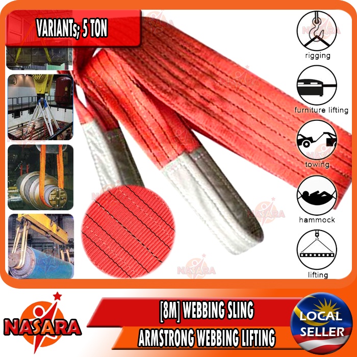 NASARA ~ 5 TON POLYESTER WEBBING SLING LIFTING BELT (8 M) | Shopee Malaysia