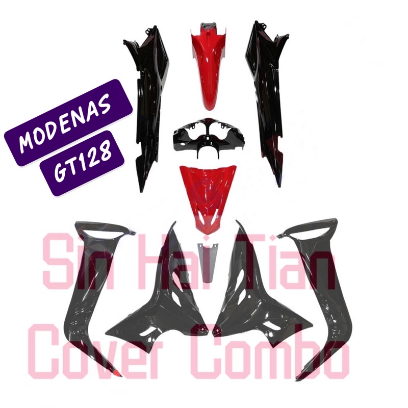 MODENAS GT128 Cover Sets Complete Sets [Mseki] Hitam Biru Merah Hijau ...