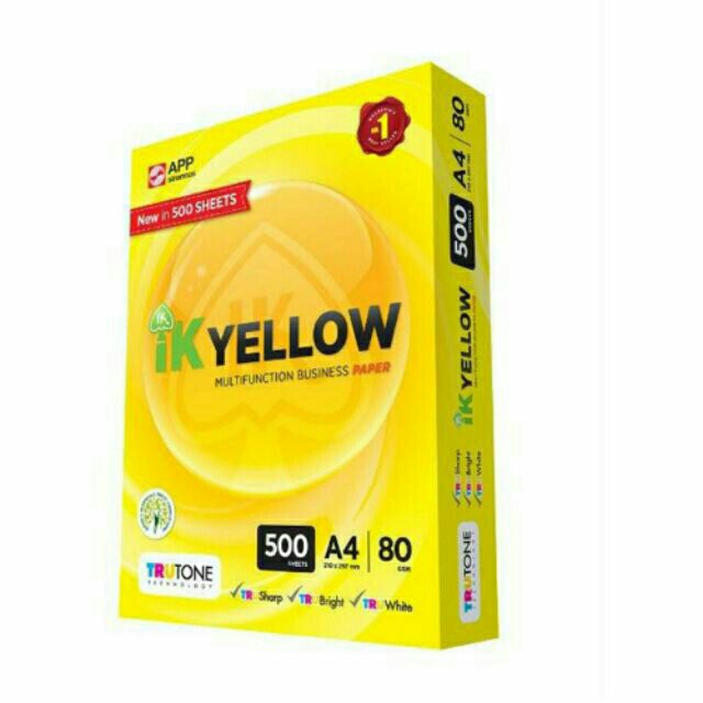 (READY STOCK) IK Yellow A4 Paper 80gsm 500 Sheets/Ream - Photostat ...