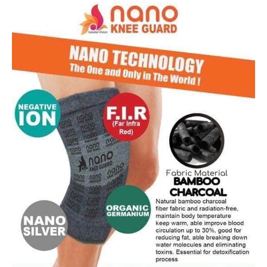 Nano Knee Guard (1 pair) I 4-in-1 Contents I Far Infrared (FIR) , Nano ...