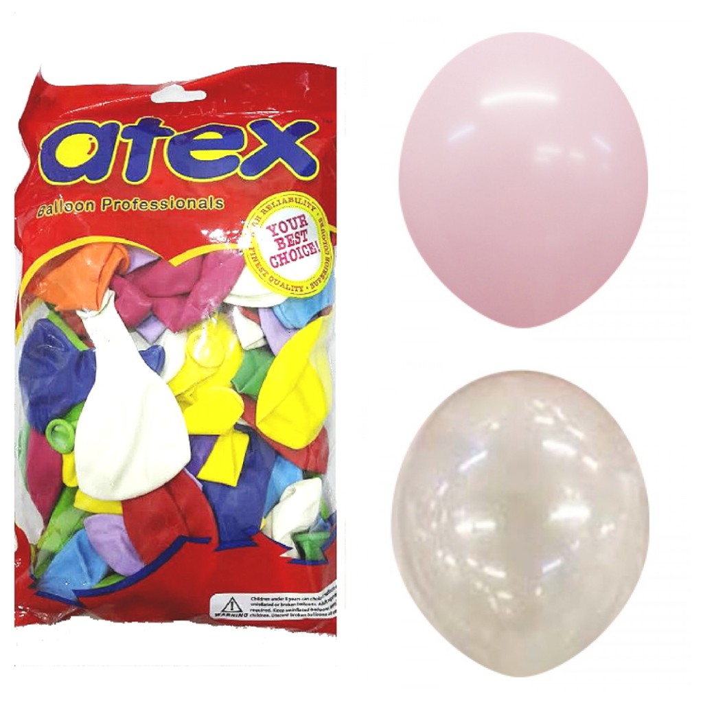 Atex/BK Assorted Color Latex Party Balloon - 5inches (pack of 100pcs ...