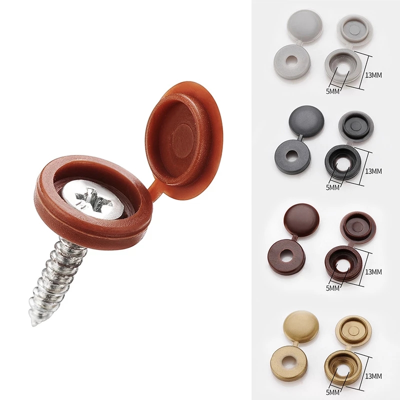 100pcs/set Plastic Hinged Screw Protective Cap Guard / Furniture Button ...