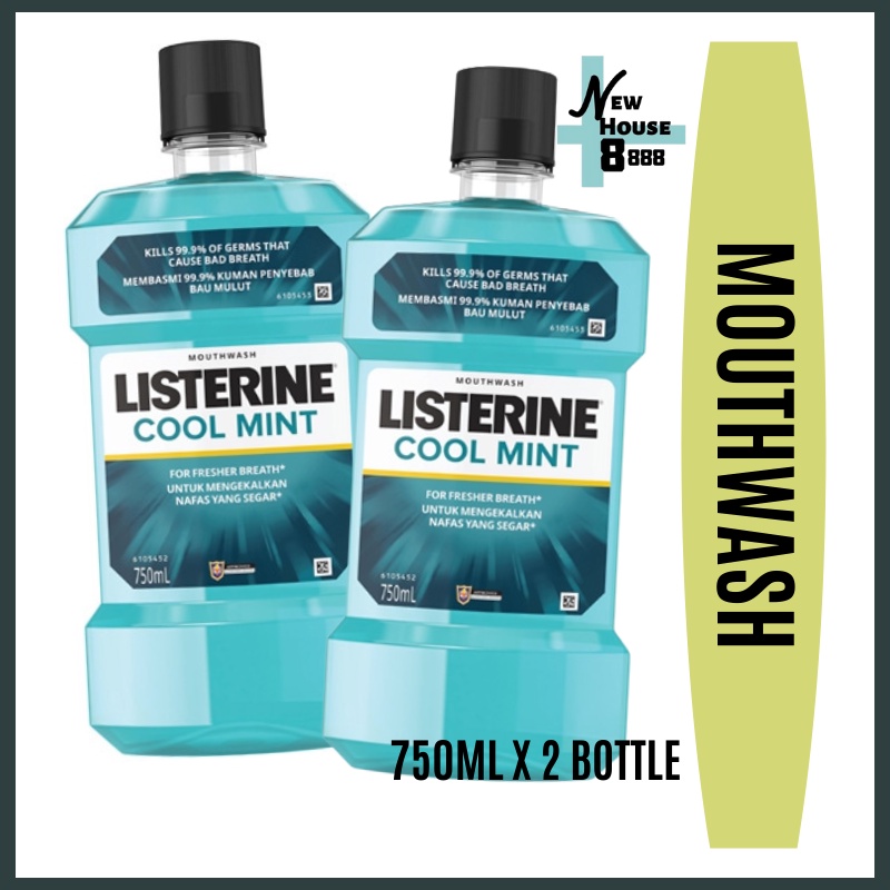 Listerine Cool Mint Mouthwash 750ml x 2 bottles EXP:07/2024 | Shopee ...