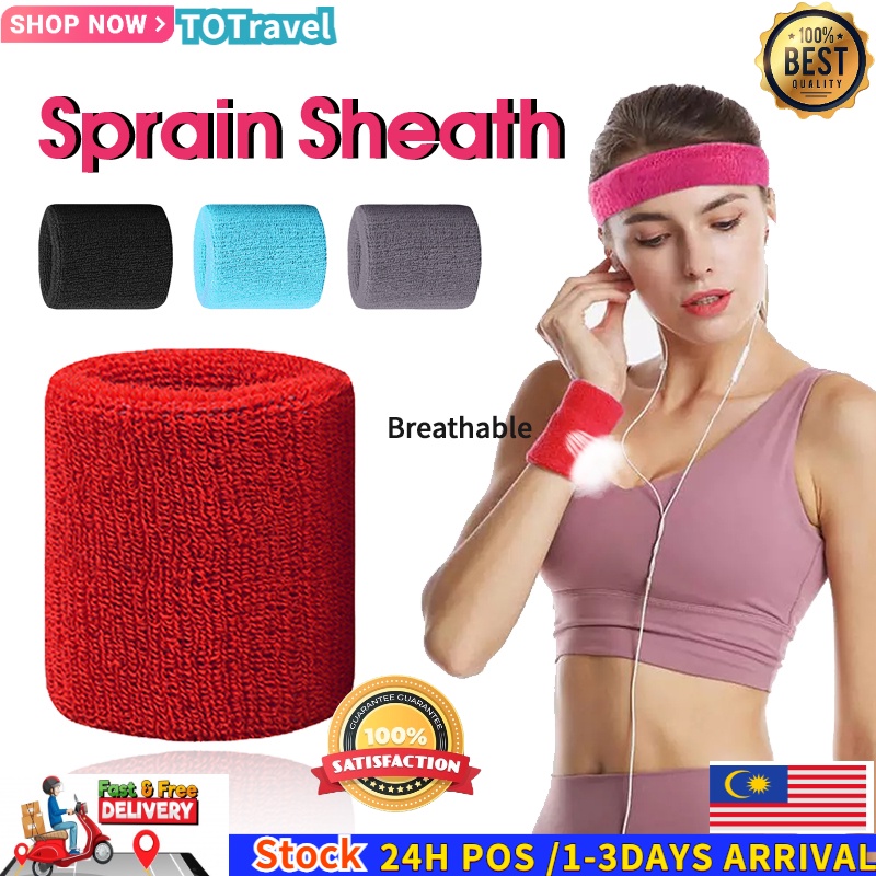Sport Wristband Sweatband Unisex Cotton Hand Band Support Brace Wraps ...