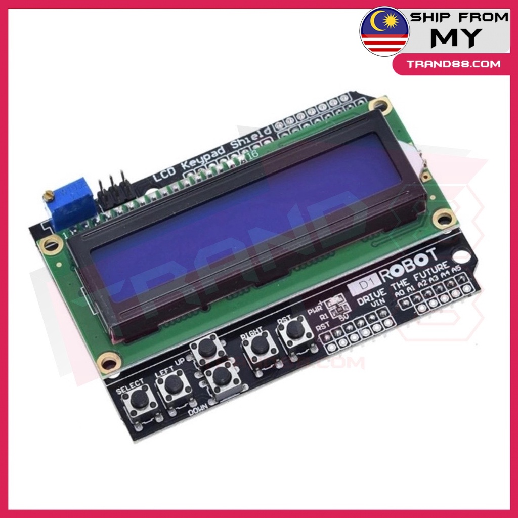 Arduino Lcd1602 Character Lcd Screen Input And Output Expansion Board Lcd Keypad Shield Shopee