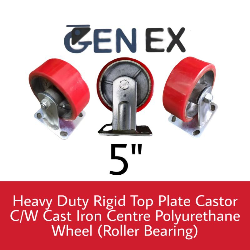 Heavy Duty Rigid Top Plate Castor Wheel (5") | Shopee Malaysia