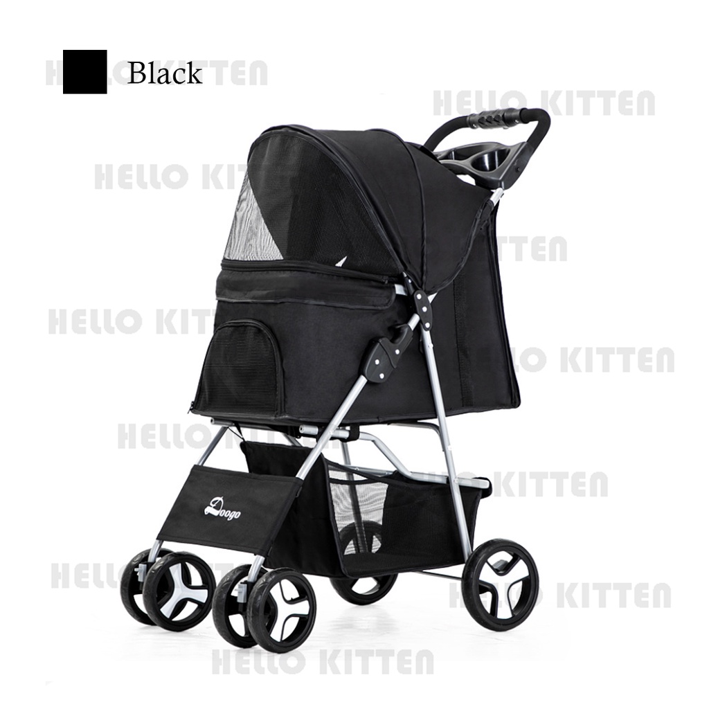 HK 4 Wheel Pet Stroller Foldable 4 wheels Trolley Dog Cat Puppy Kitten ...