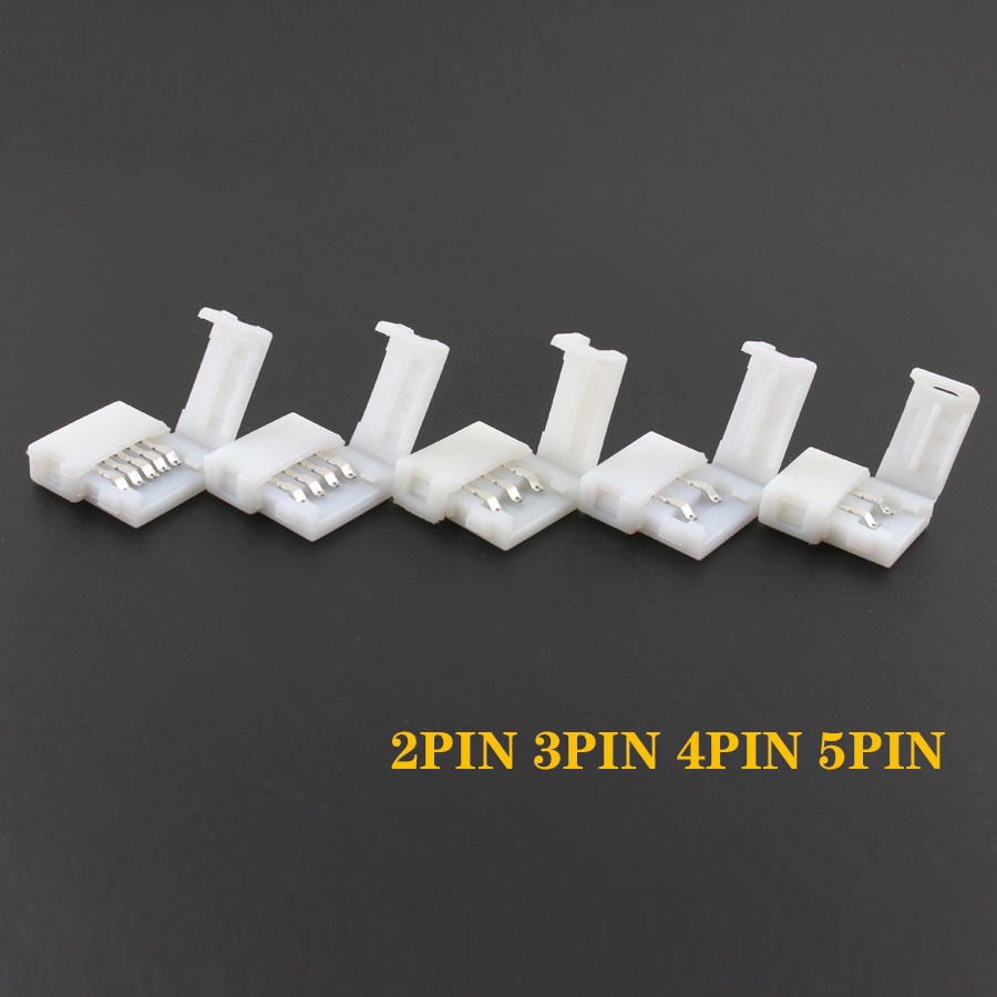 10PCS 8mm 10mm LED Strip Connector 2pin 3pin 4pin 5pin Connector for ...