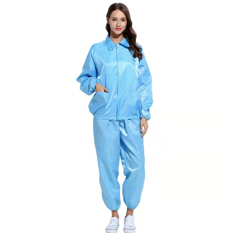 New Cleanroom ESD antistatic Smock/ lab coat zip type hawaii collar ...