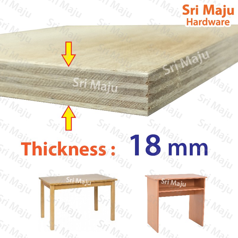 MAJU (4ft x 8ft) 18mm Plywood Timber Panel Wood Board Sheet Ply Wood ...