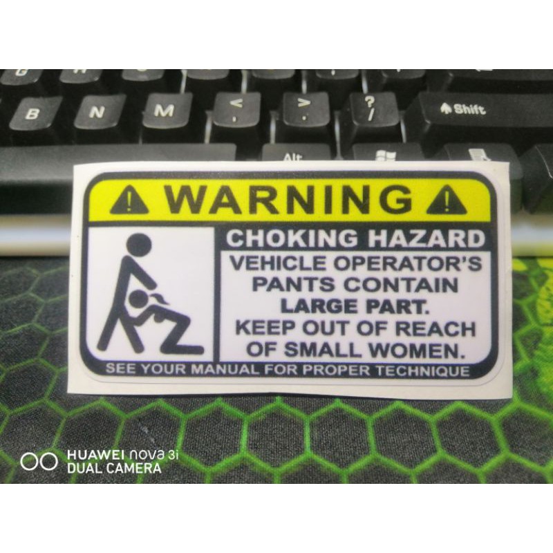 Sticker WARNING!! CHOKING HAZARD | Shopee Malaysia
