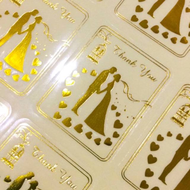 #EX0134K 50 Sticker Thank You Pengantin Lutsinar Gold Silver @ 2 ...