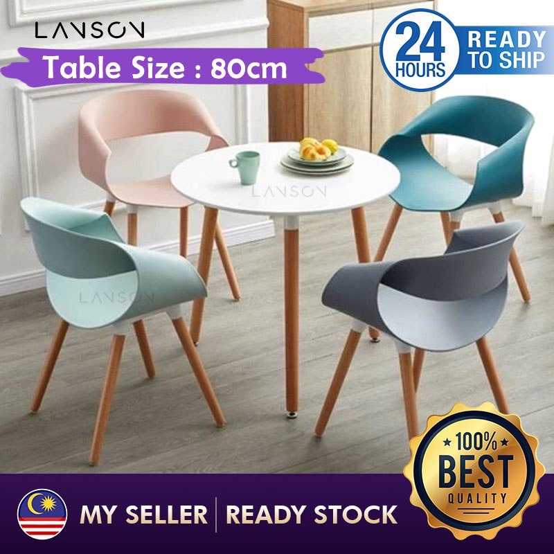 Minimalist Dining Table Scandinavian 80cm Diameter Round White Table ...