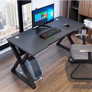 Black 140*60*75cm RGB gaming table computer table with led study home ...