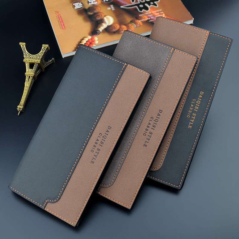 New Design Men Leather Long Wallet, Extra Capacity Leather Bifold ...