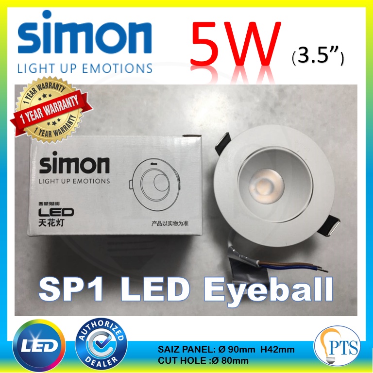 SIMON LED 5W ROUND (3.5") DOWNLIGHT eyeball Indoor Spotlight WARM WHITE ...