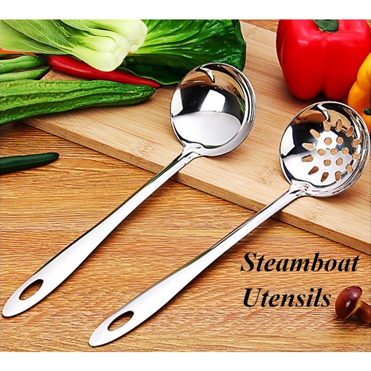 Ready Stock Stainless Steel Kitchen Steamboat Utensils Soup Ladle ...