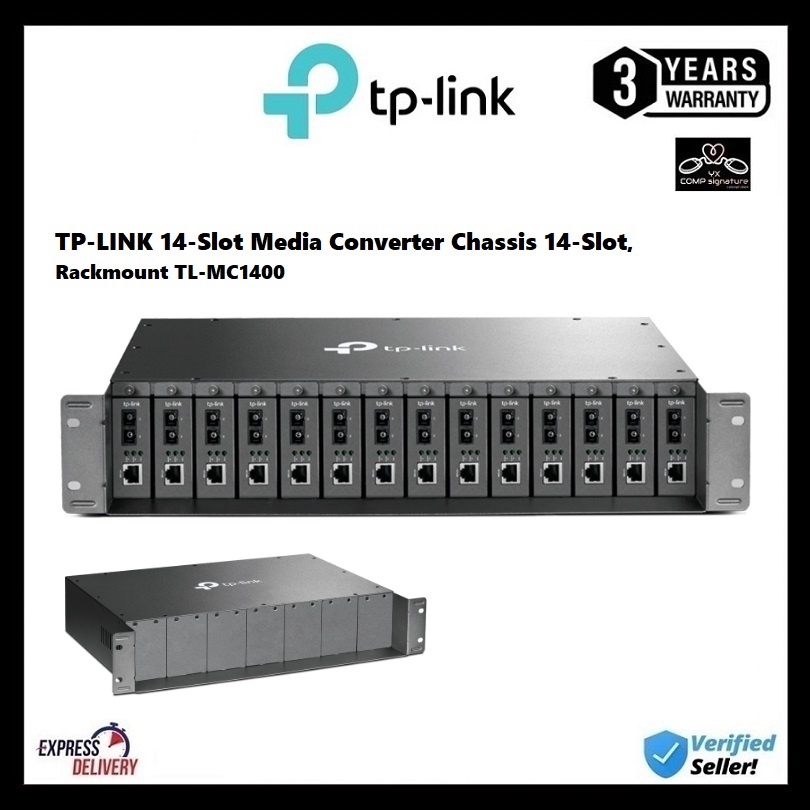 TP-LINK 14-Slot Media Converter Chassis 14-Slot, Rackmount TL-MC1400 ...