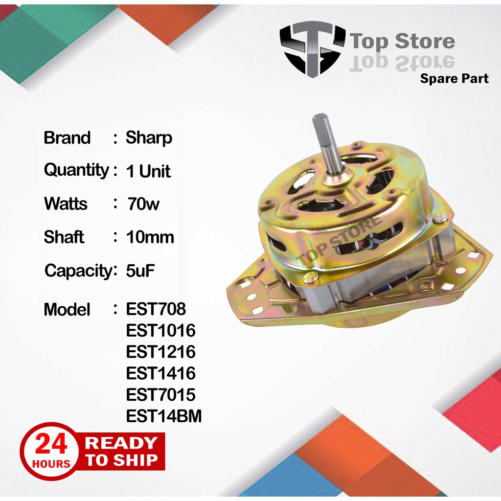 Sharp Semi Auto Washing Machine Spin Motor EST708 EST1016 EST1216 ...