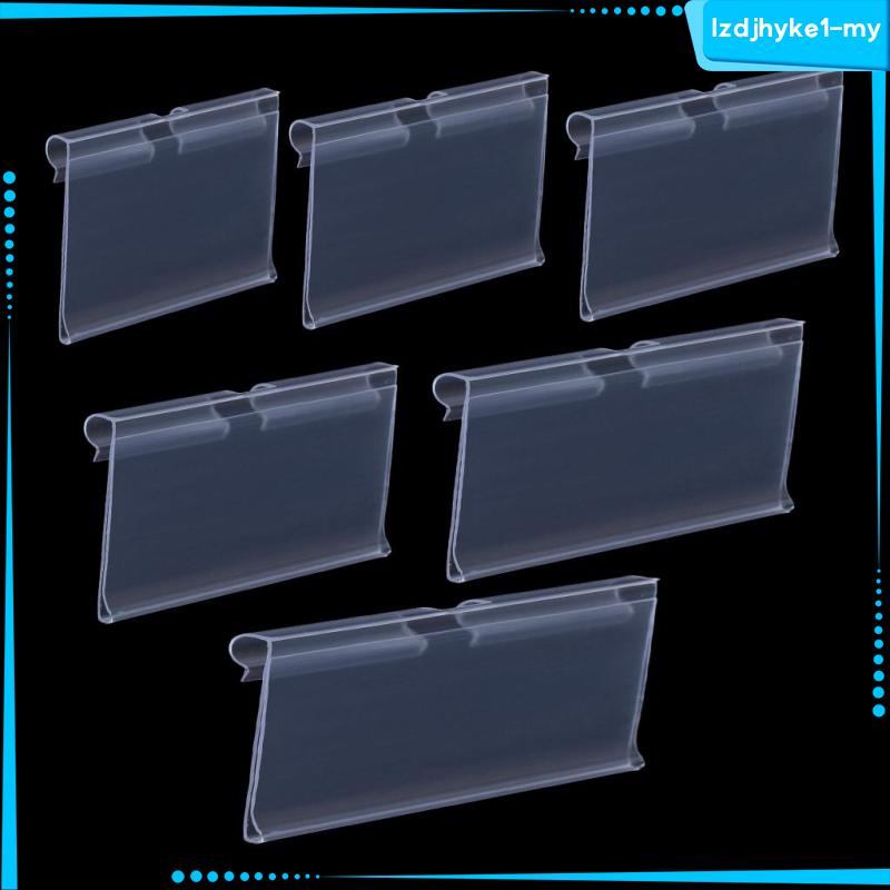 50PCS Clear PVC Shelf Retail Price Tag Label Display Holder for ...