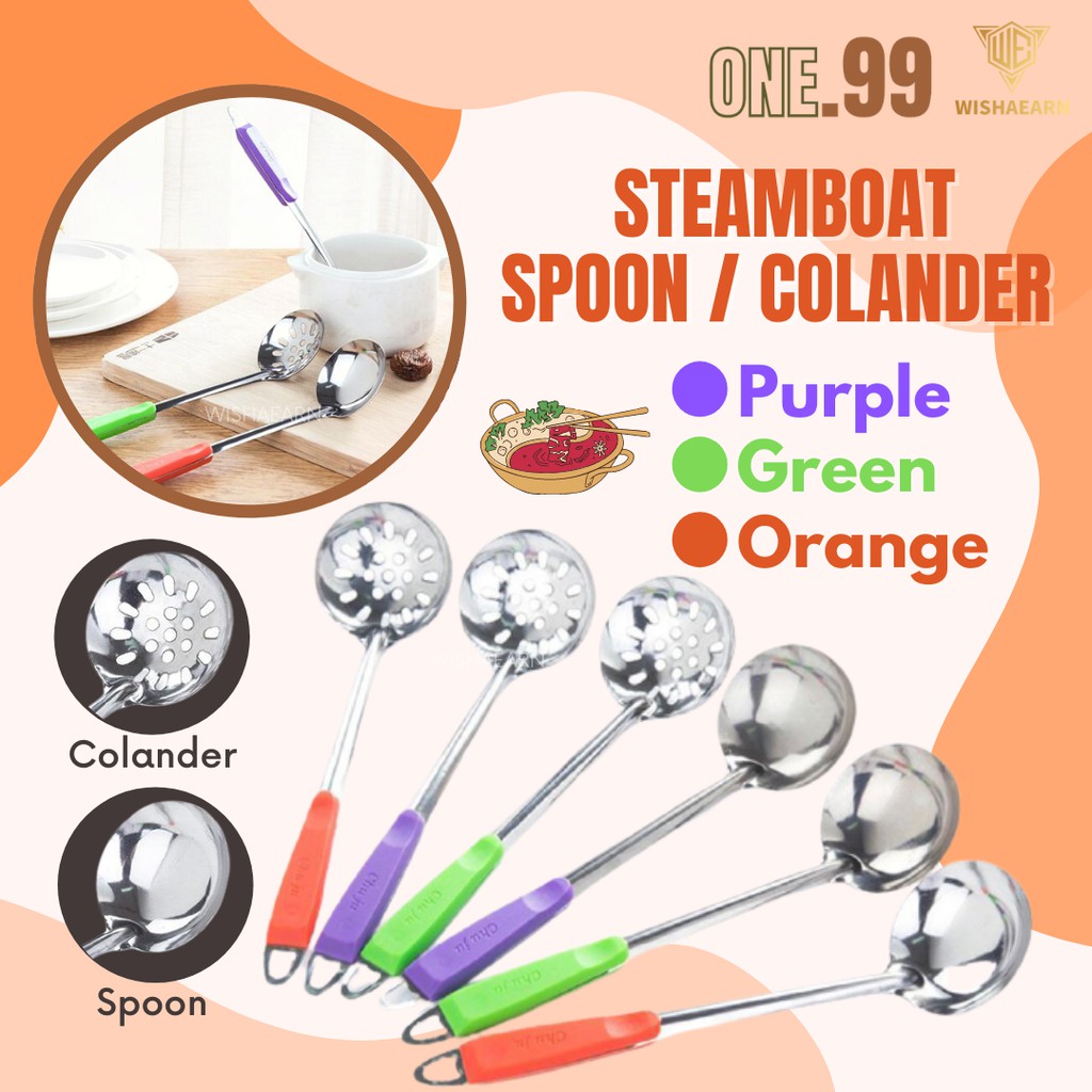 [Ready Stock] Stainless Steel Kitchen Steamboat Utensils Soup Ladle ...