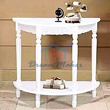White Half moon table/Putih Console half moon table/Meja separuh bulat ...