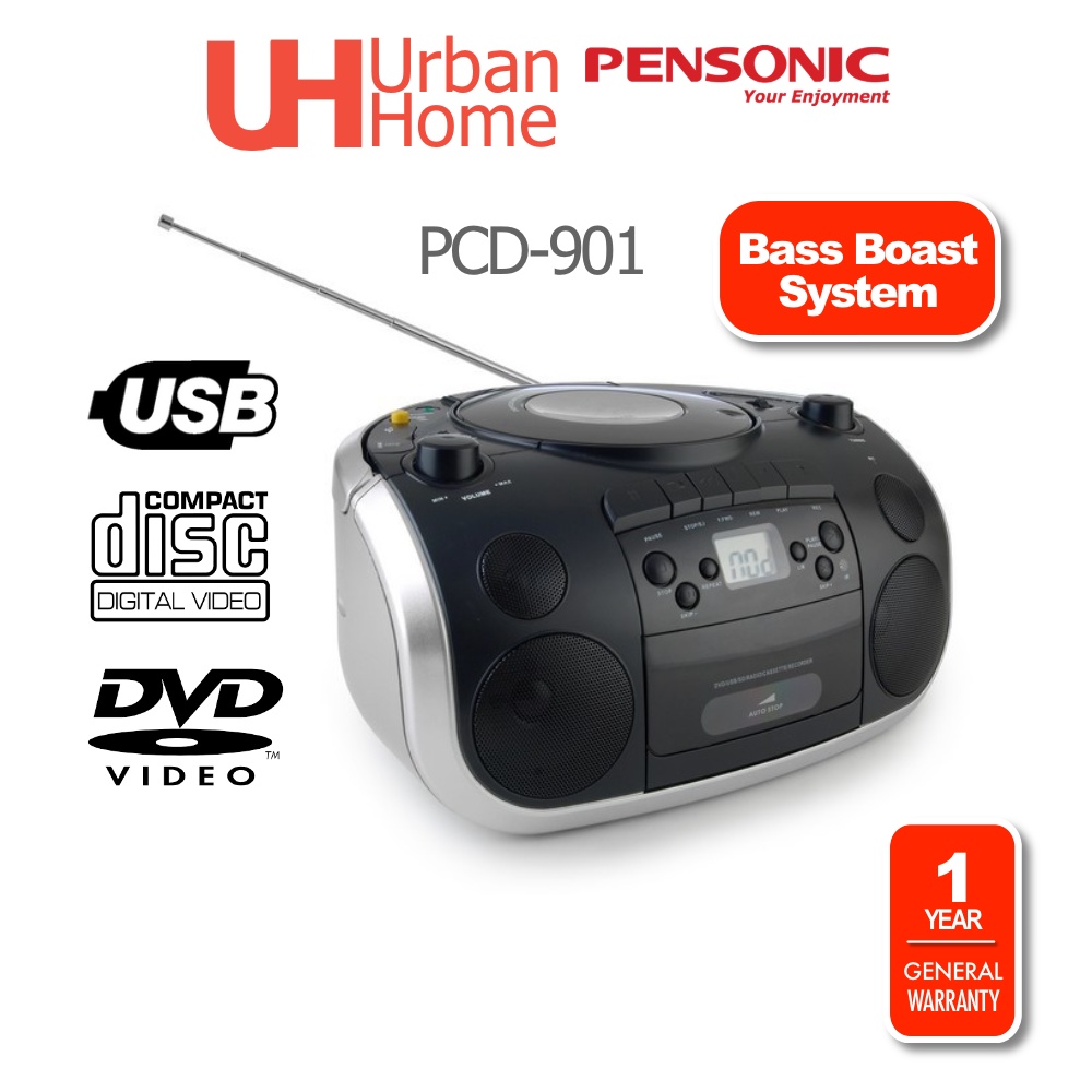 Pensonic DVD/CD Combo Video/Audio Player with Built-In Microphone Radio ...