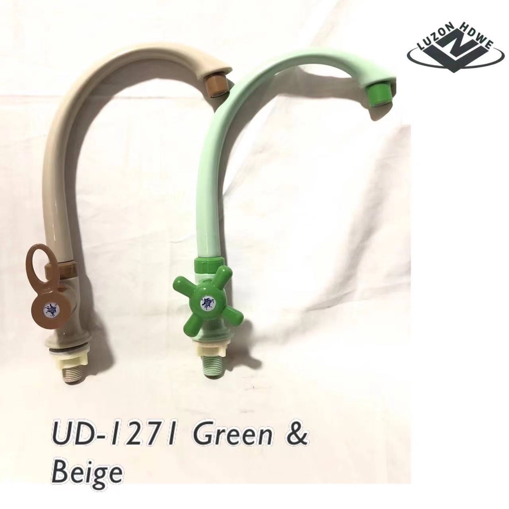 UD-1271 GREEN & BEIGE GOOSENECK BIG PVC SINK FAUCET STAND TYPE | Shopee ...