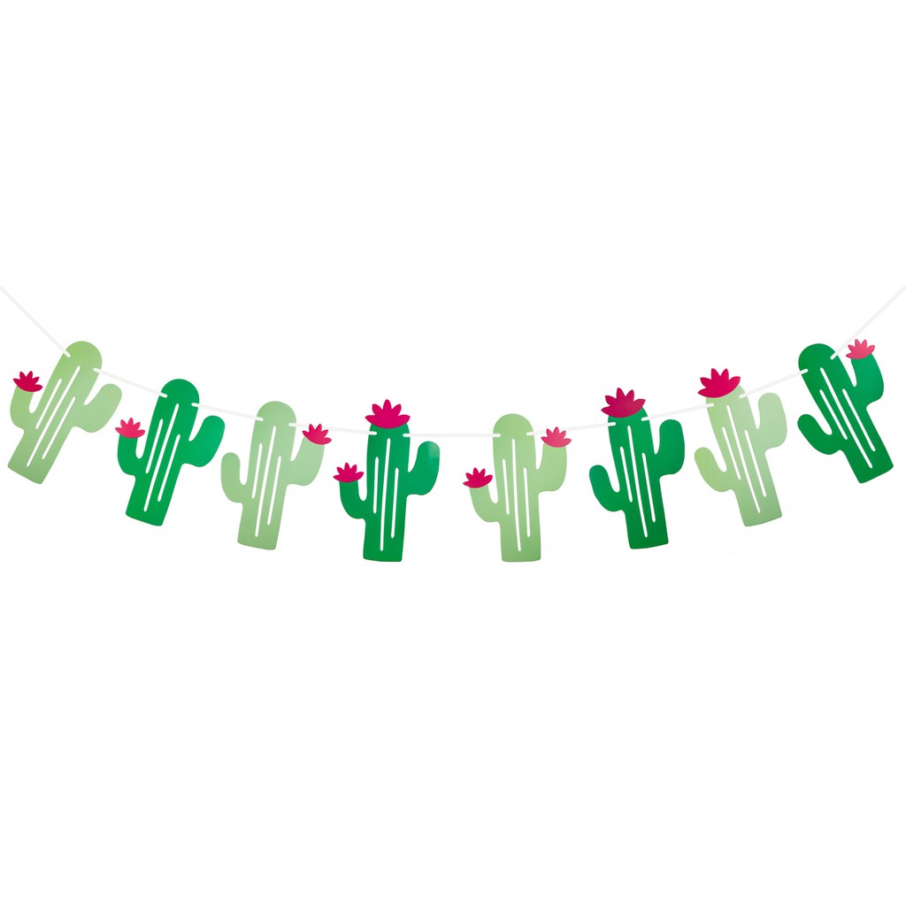 Cactus summer theme party sparkling green kids room layout banner or ...