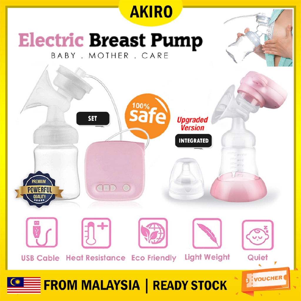 AKIRO[CLEAR STOCK] Powerful Safe Single Electric Auto Breast Pump wt Bottle Feeding Pam Susu ...