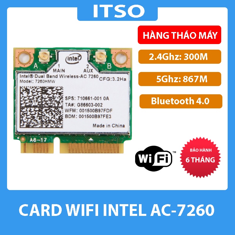 Atheros Wireless Card AR5B22 / DW1901 / INTEL AC 7260 2.4Ghz and 5.0Ghz ...