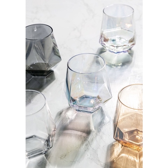 [Ready Stock] Diamond glass cup/ drinking glass/ wine glass/ whisky ...