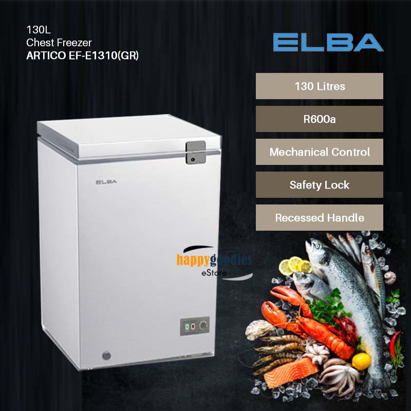 Elba 130L Chest Freezer ARTICO EF-E1310(GR) | Shopee Malaysia